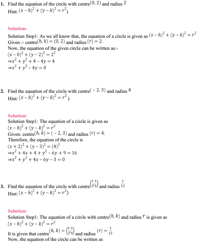 NCERT Solutions for Class 11 Maths Chapter 11 Conic Sections Ex 11.1 - MCQ Questions