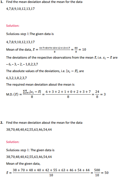 NCERT Solutions for Class 11 Maths Chapter 15 Statistics Ex 15.1 - MCQ ...