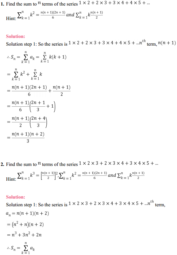 NCERT Solutions for Class 11 Maths Chapter 9 Sequences and Series Ex 9.4 - MCQ Questions